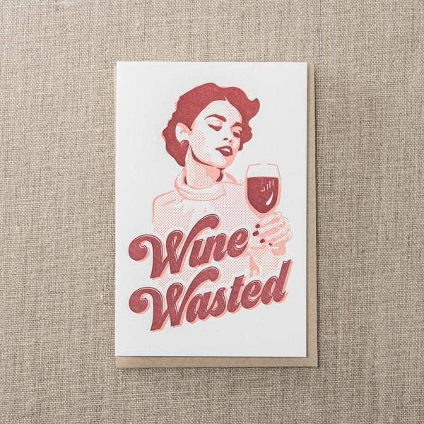 Wine Wasted Greeting Card petite shops – petite salon & shops